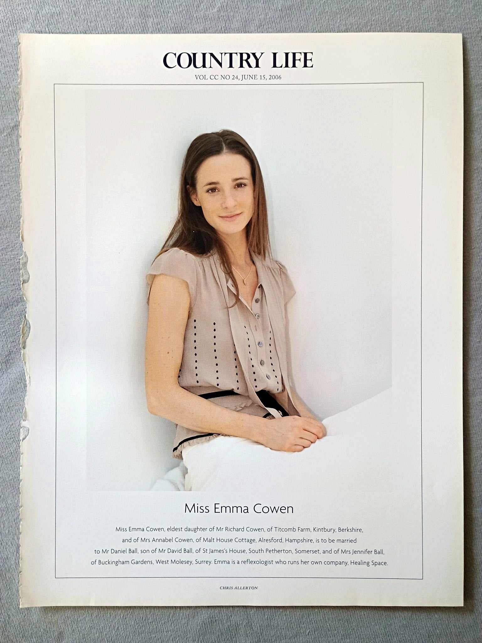 Miss Emma Cowen Country Life Magazine Portrait June 15 2006 – The Old ...