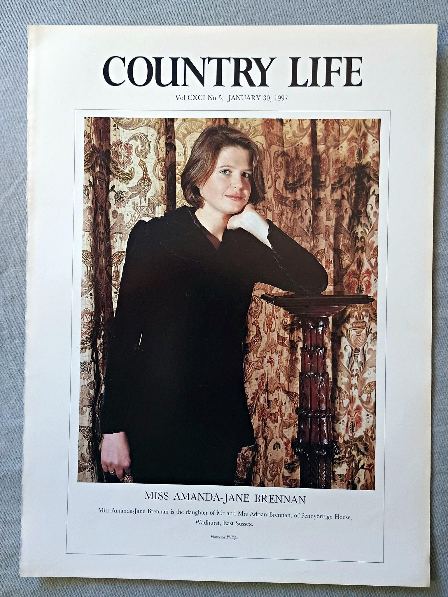 Miss Amanda-Jane Brennan Country Life Magazine Portrait January 30, 19 ...