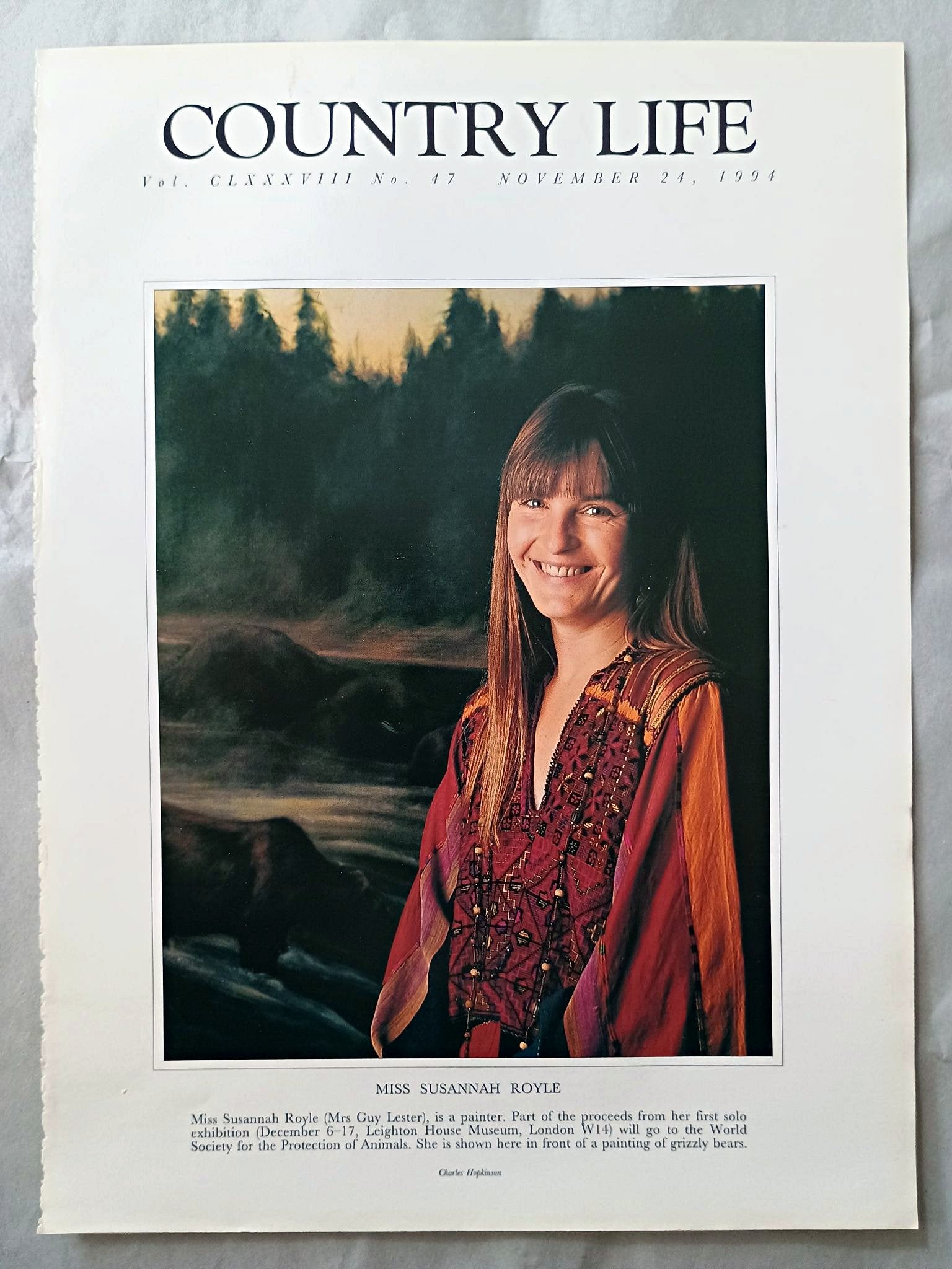 Susannah Royle, Mrs Guy Lester Country Life Magazine Portrait November ...