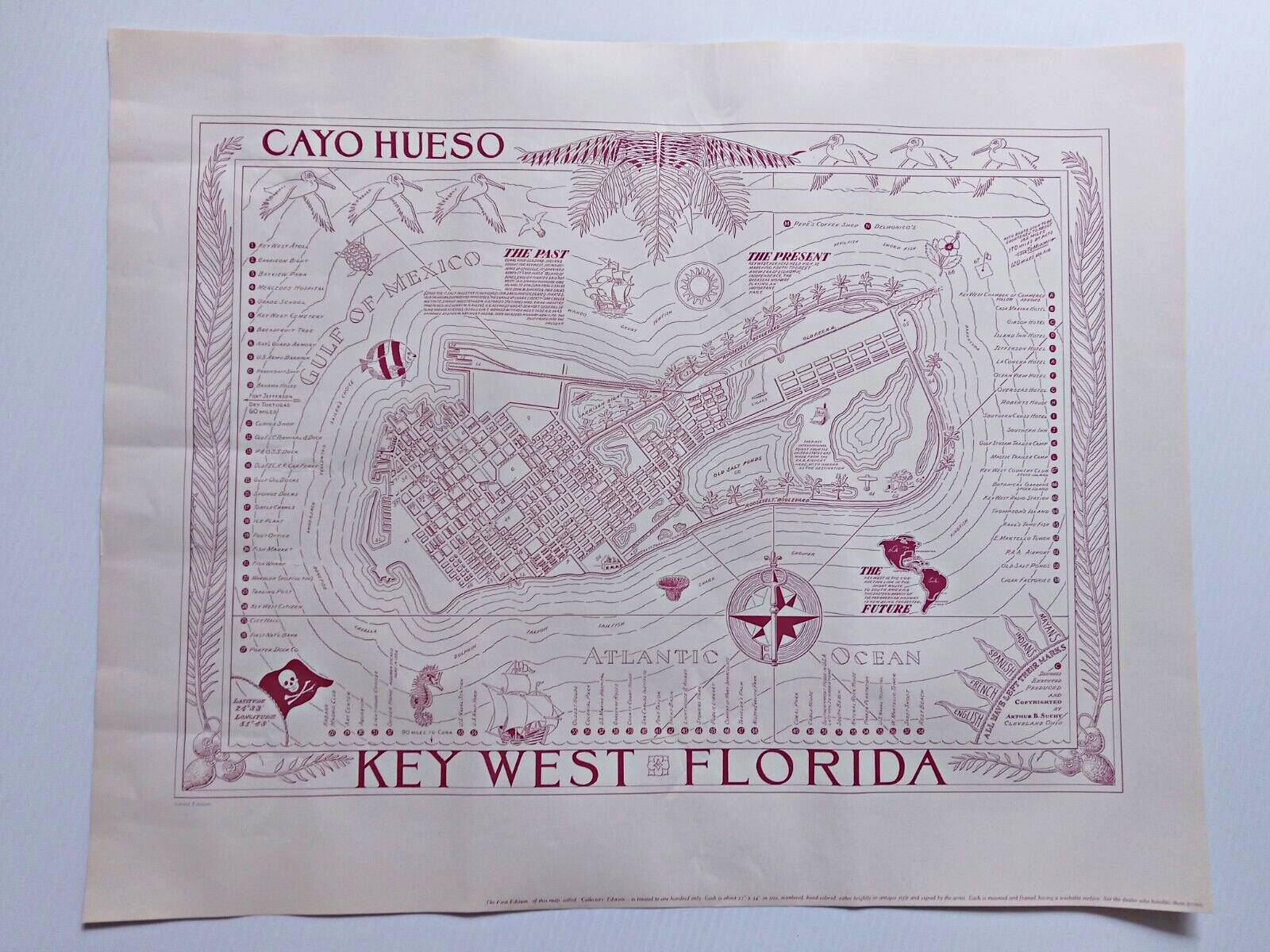 1940 Arthur Suchy, Cayo Hueso, Key West Florida, Pictorial Map – The ...