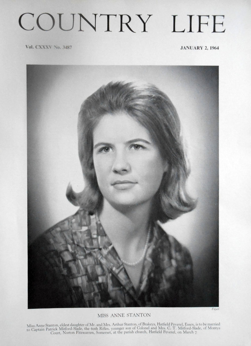 Miss Anne Stanton Country Life Magazine Portrait January 2, 1964 Vol ...