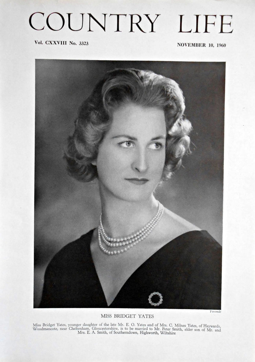 Miss Bridget Yates Country Life Magazine Portrait November 10, 1960 Vo ...