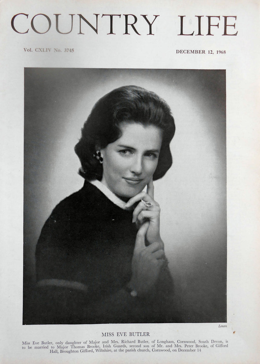 Miss Eve Butler Country Life Magazine Portrait December 12, 1968 Vol ...