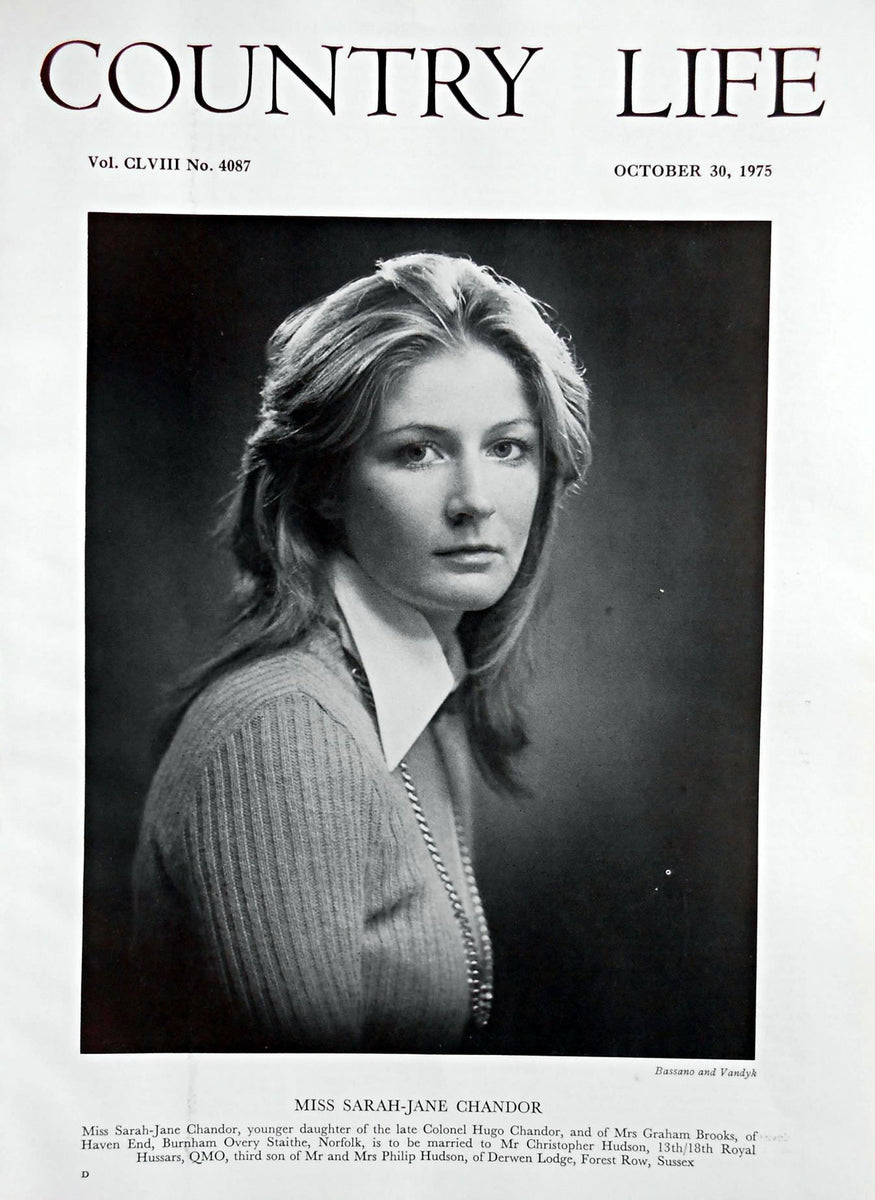 Miss Sarah-Jane Chandor Country Life Magazine Portrait October 30, 197 ...