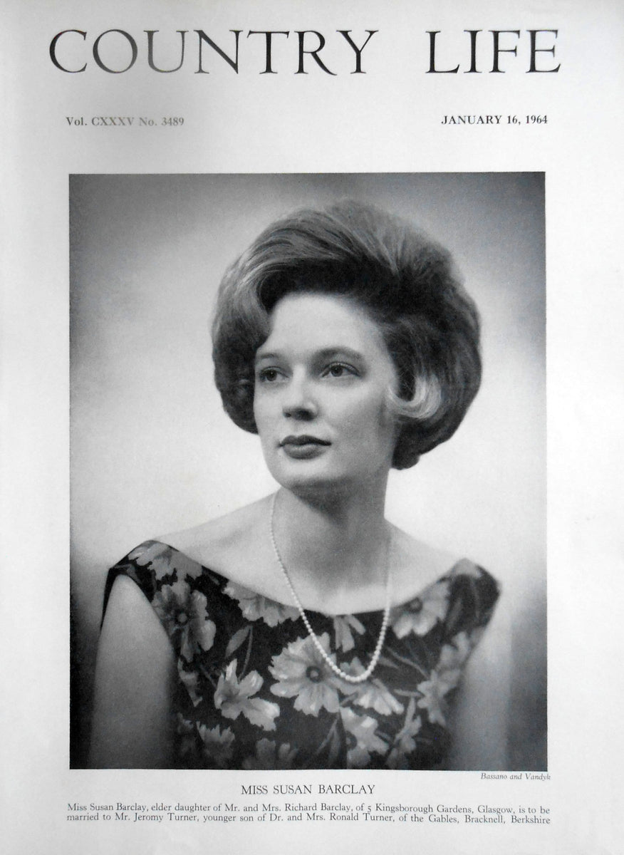 Miss Susan Barclay Country Life Magazine Portrait January 16, 1964 Vol ...