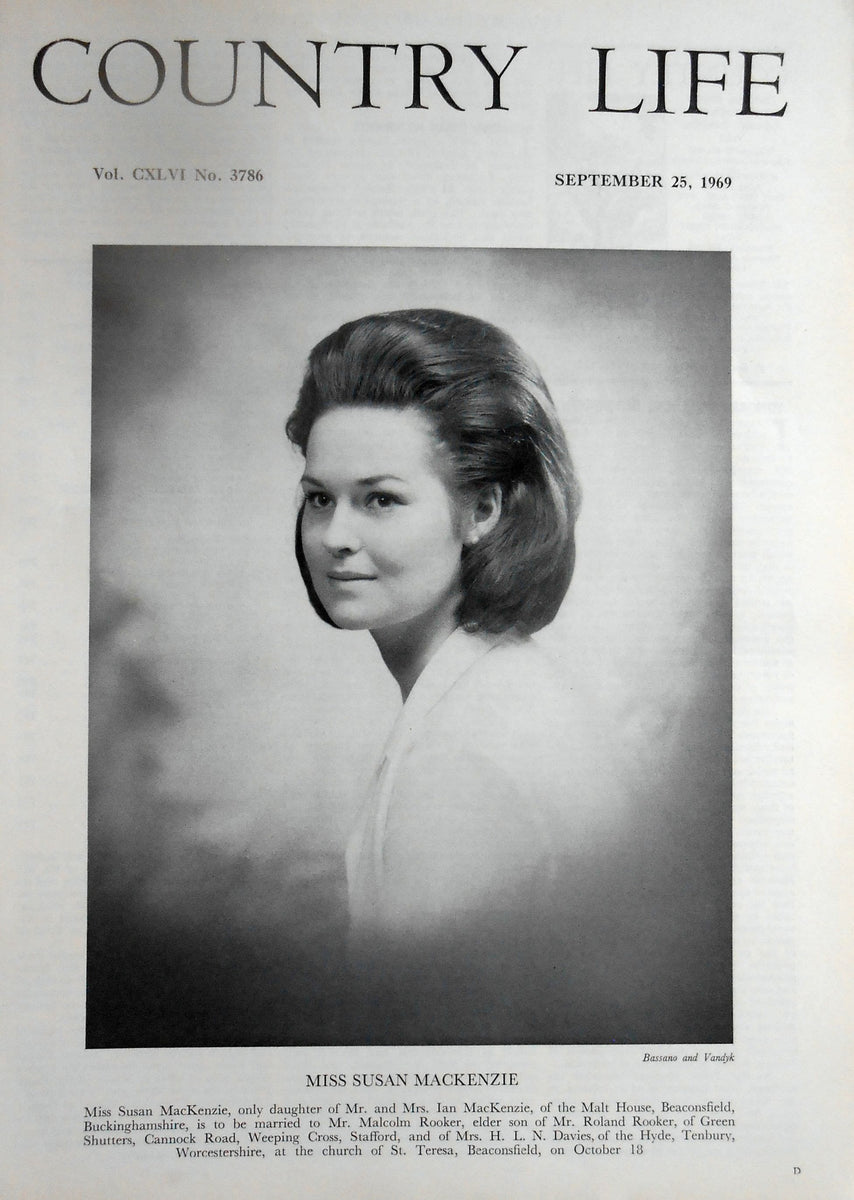 Miss Susan MacKenzie Country Life Magazine Portrait September 25, 1969 ...