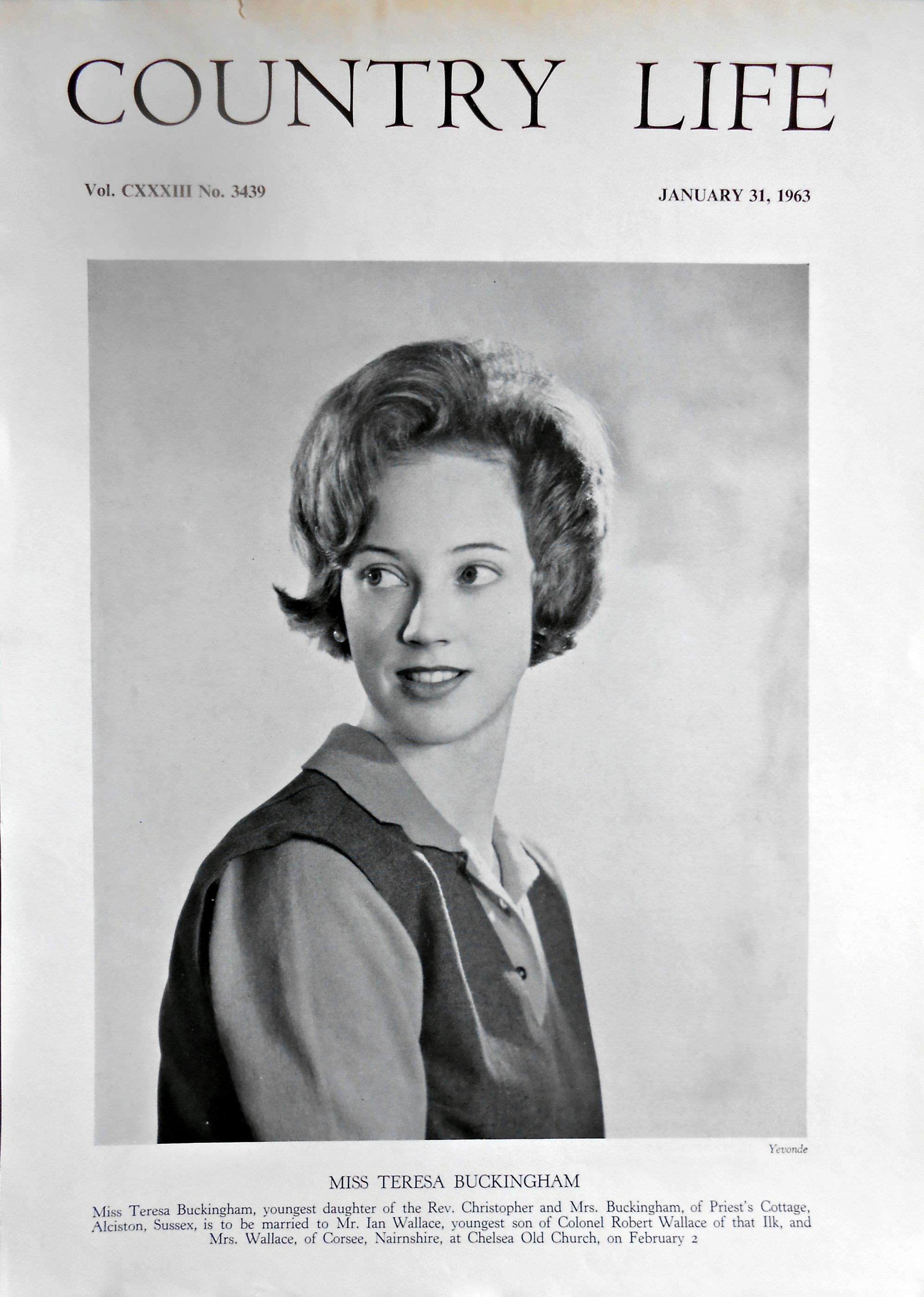 Miss Teresa Buckingham Country Life Magazine Portrait January 31, 1963 ...