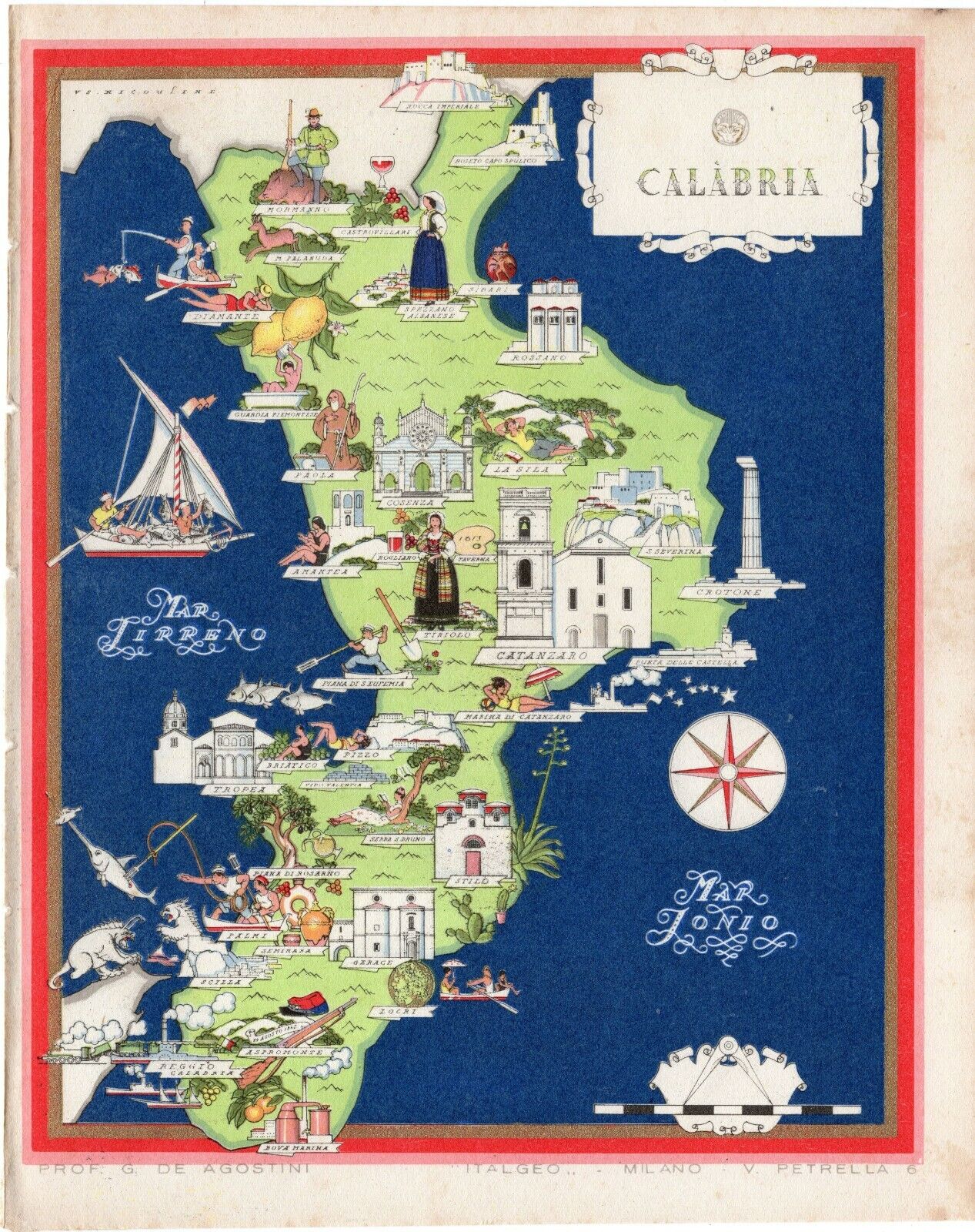 Mapa De Calabria Italia Calabria Italy Map Custom Etsy