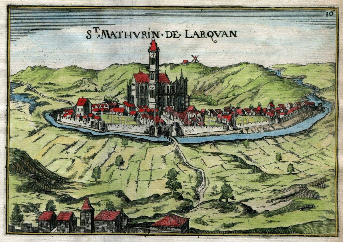 1634 Nicolas Tassin Antique Print, Bird's-eye View The basilica of Sai ...